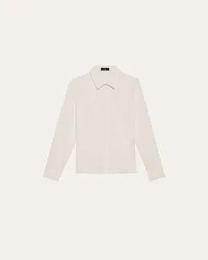 Theory Theory Classic Fitted Silk Shirt - Ivory