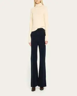 NILI LOTAN Andrina Cable Knit Turtleneck Sweater