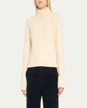 NILI LOTAN Andrina Cable Knit Turtleneck Sweater
