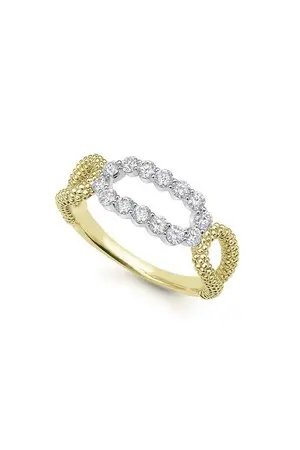 Lagos Signature Caviar Superfine Diamond Oval Ring - Gold