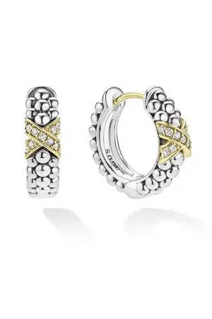 Lagos Embrace Two-tone Diamond Huggie Earrings - Gold