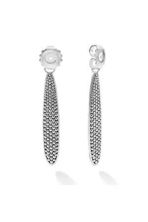 Lagos Signature Caviar Large Drop Earring Backs - Silver