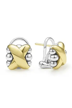 Lagos Embrace Two-tone X Clip On Earrings - Gold