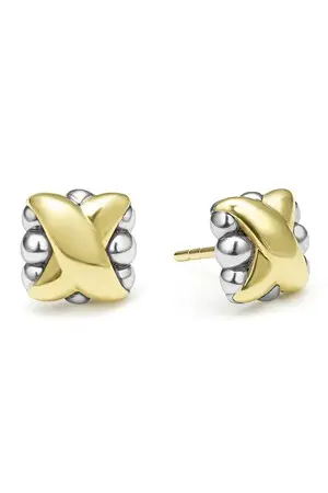 Lagos Embrace Two-tone X Stud Earrings - Gold