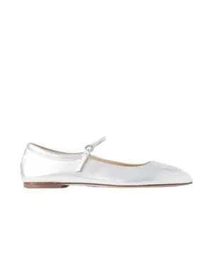 Aeyde Silver Tone Flats For Women