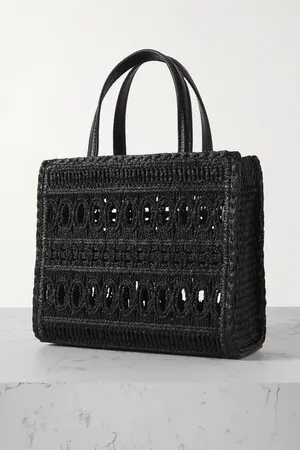 Givenchy G-tote Mini Leather-trimmed Embroidered Macramé Tote