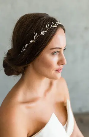 Brides & Hairpins Galatea Halo With Crystals - Gold