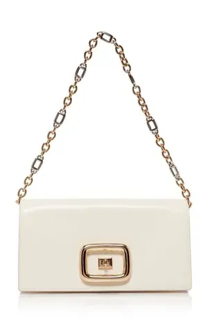 ROGER VIVIER Viv' Choc Chain Leather Bag - White