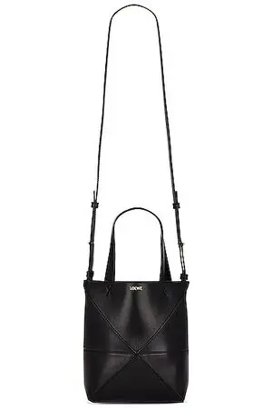 Loewe Puzzle Fold Mini Tote Bag In Burgundy
