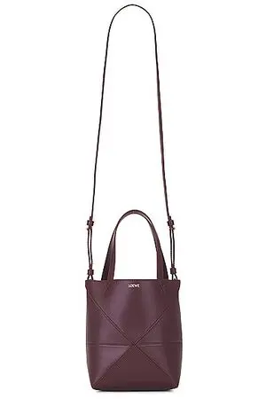Loewe Loewe Puzzle Fold Mini Tote Bag In Burgundy Dark Burgundy