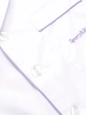 SPORTY & RICH Chest-pocket Cotton Pyjama Top