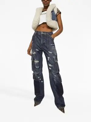 Dolce & Gabbana Denim Cropped Gilet