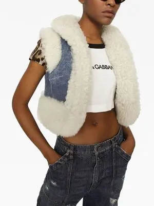 Dolce & Gabbana Denim Cropped Gilet