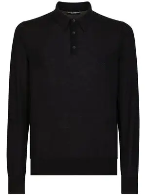 Dolce & Gabbana Logo-embroidered Cashmere Polo Shirt