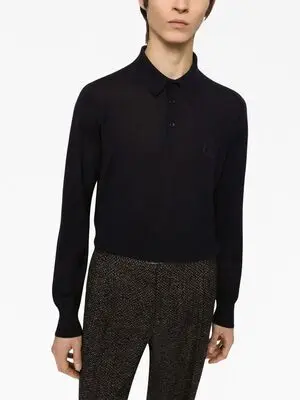 Dolce & Gabbana Logo-embroidered Cashmere Polo Shirt