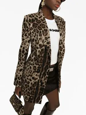 Dolce & Gabbana Leopard-print Double-breasted Blazer