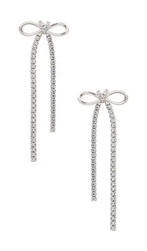 Shashi Bianca Bow Dangle Earrings - Silver