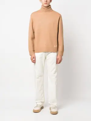 A.p.c. Logo-print Wool Jumper - Brown