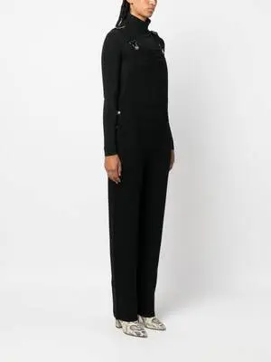 BARRIE Cotton-cashmere Denim Dungarees - Black