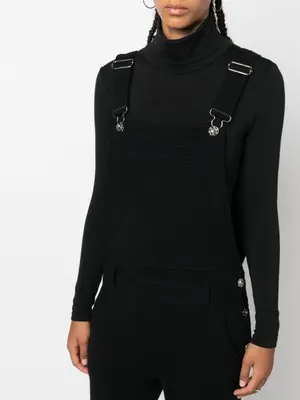 BARRIE Cotton-cashmere Denim Dungarees - Black