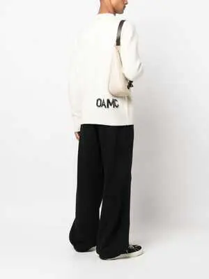 OAMC Logo Intarsia-knit Wool Jumper - White