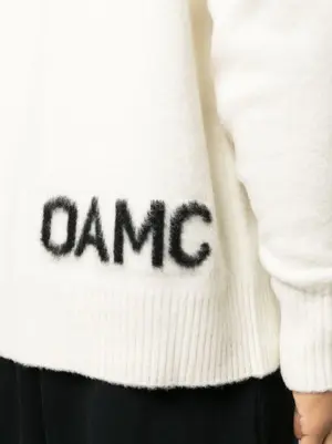 OAMC Logo Intarsia-knit Wool Jumper - White