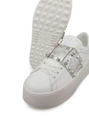 Valentino Garavani Rockstud Untitled Flatform Sneakers - White