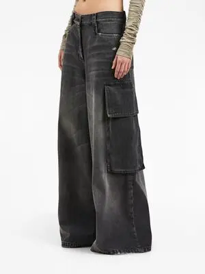 Palm Angels Low-rise Wide-leg Jeans - Black