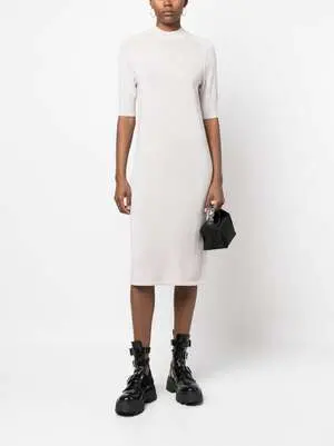 Calvin Klein Ribbed-knit Wool Midi Dress