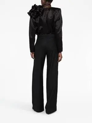 Magda Butrym Detachable Floral Appliqué Blouse - Black