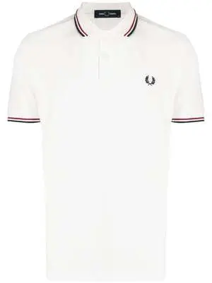Fred Perry Contrast-trim Cotton Polo Shirt - White