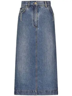 Dolce & Gabbana Logo-plaque Midi Skirt