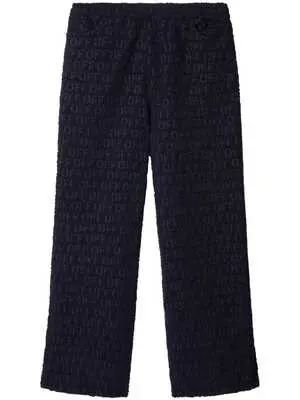 Off-White Bouclé Straight Trousers - Black