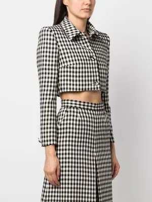 Roberto Cavalli Cropped Gingham-check Jacket