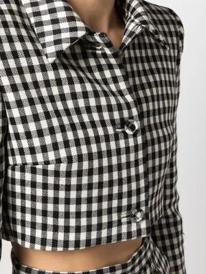 Roberto Cavalli Cropped Gingham-check Jacket