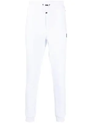 PLEIN SPORT Logo-plaque Cotton Track Pants - White