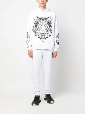 PLEIN SPORT Logo-plaque Cotton Track Pants - White