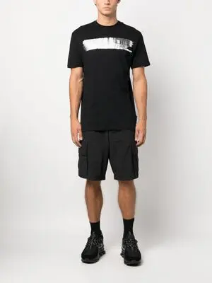 PLEIN SPORT Ss Silver Brush Cotton T-shirt - Black