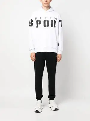 PLEIN SPORT Logo-patch Cotton Track Pants - Black