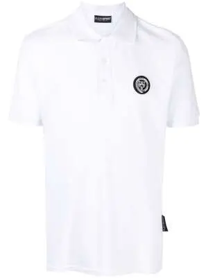 PLEIN SPORT Ss Thunder Tiger Cotton Polo Shirt - White