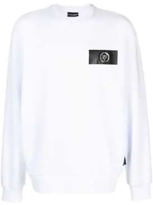 PLEIN SPORT Logo-patch Cotton Sweatshirt - White