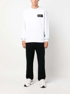 PLEIN SPORT Logo-patch Cotton Sweatshirt - White