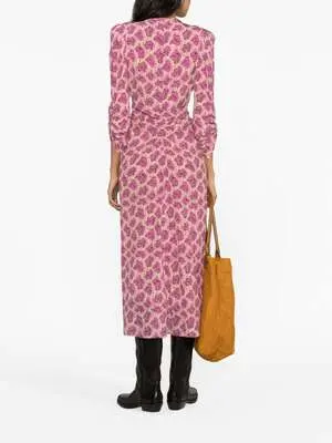 Isabel Marant Étoile Albini Printed Silk Midi Dress - Pink