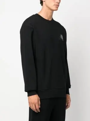 PLEIN SPORT Logo-patch Cotton Sweatshirt - Black