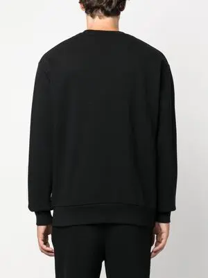 PLEIN SPORT Logo-patch Cotton Sweatshirt - Black