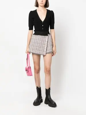 MSGM Wrap-front Tweed Skorts