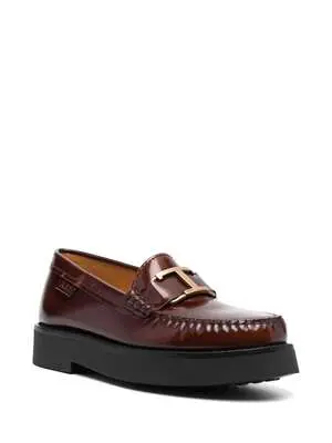 TOD'S Logo-buckle Leather Loafers