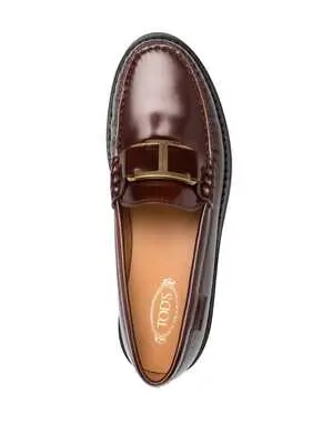 TOD'S Logo-buckle Leather Loafers