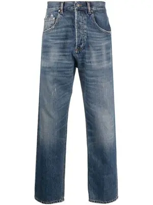 LARDINI Distressed Straight-leg Jeans