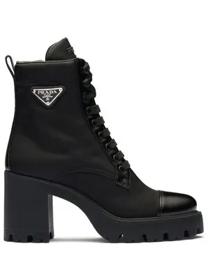 Prada 85mm Triangle-logo Ankle Boots